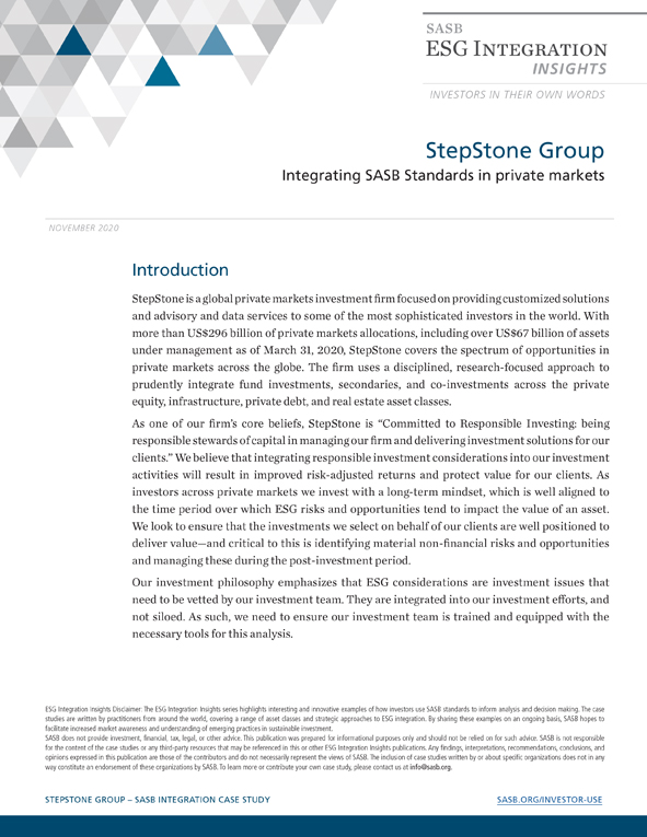 案例研究:StepStone Group - SASB - 下载BoB